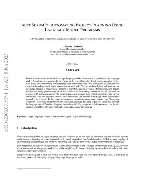 Autoscrum Automating Project Planning Using Large Language Models Deepai