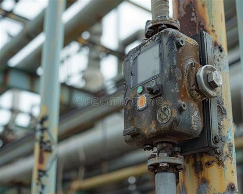 A Closeup Of A Corrosion Monitoring Sensor In A Refinery Emphasizing The Importance Of