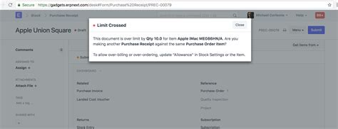 Multiple Purchase Receipt Created Against Purchase Order 200 Qty