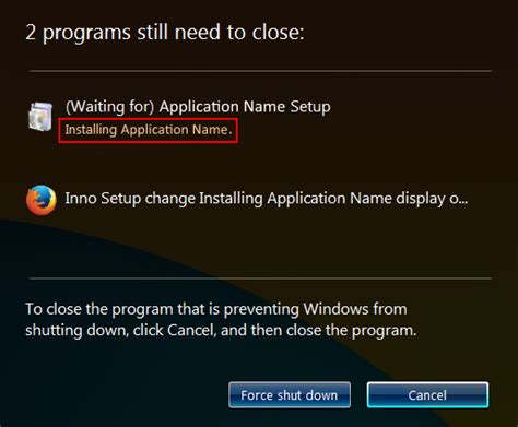 Inno Setup Remove Or Edit Installing Application Name Display On Shut