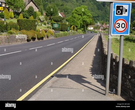 Speed And Safety Camera Traffic Road Sign For Mph At Tintern Abbey Monmouthshire South Wales