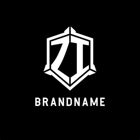 Zi Logo Initial With Shield Shape Design Style 24299271 Vector Art At Vecteezy