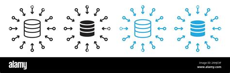 Data Aggregation Icon Black Line Art Vector In Black And White Outline