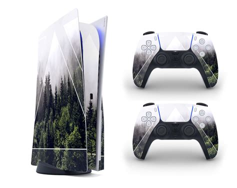 Виниловая наклейка на Playstation 5 консоль и контроллер с принтом ...