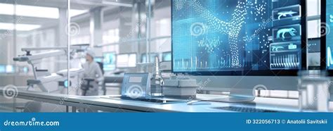 A Sterile Modern Medical Laboratory With Ai Powered Diagnostic Tools Showcasing A High Tech