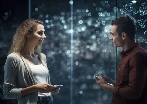 Premium Ai Image A Conceptual Visualization Of A Chatbot Conversation With Humanoid Ai Figures