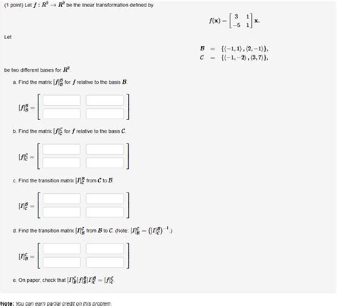 Solved Point Let F R R Be The Linear Transformation Chegg Com