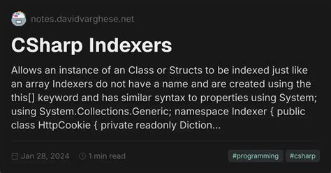 Csharp Indexers