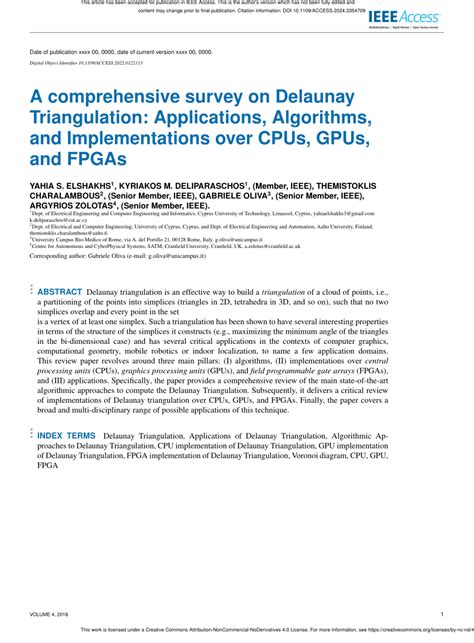 pdf a comprehensive survey on delaunay triangulation applications