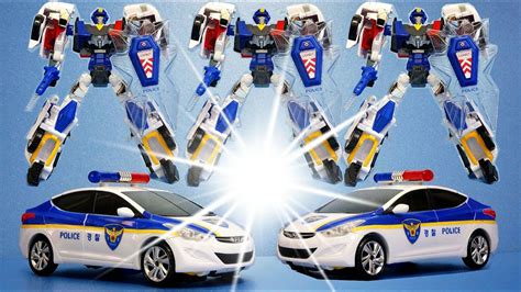 헬로카봇 프론 경찰차 카봇 아반떼 변신로봇자동차 소리작동 장난감 동영상 Hello Carbot Transformer Car