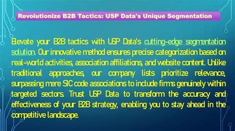 Ppt Revolutionize B2b Tactics Usp Datas Unique Segmentation Powerpoint Presentation Id13016051