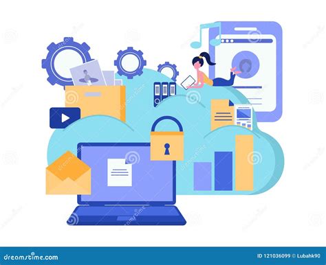 Cloud Computing Services And Technology Cloud Storage Data Protection Business Concept Stock