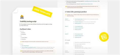 Notion Templates For Usability Testing Script Report