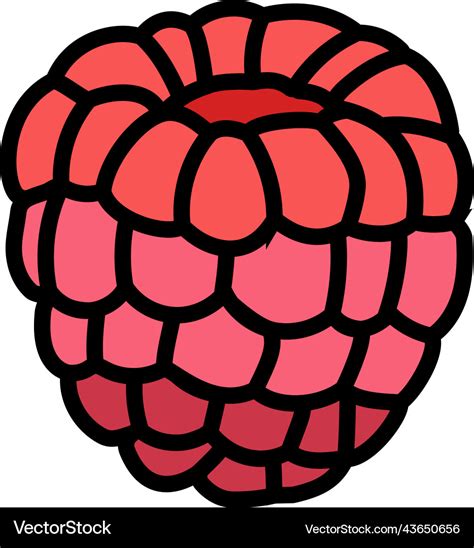 Red Raspberry Ripe Fruit Color Icon Royalty Free Vector