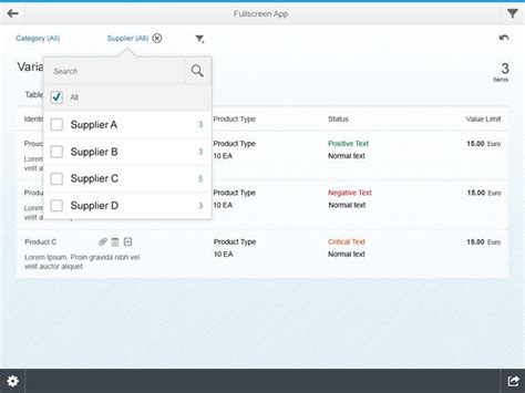 Sap Fiori Design Guidelines Filter Design Guidelines Positivity