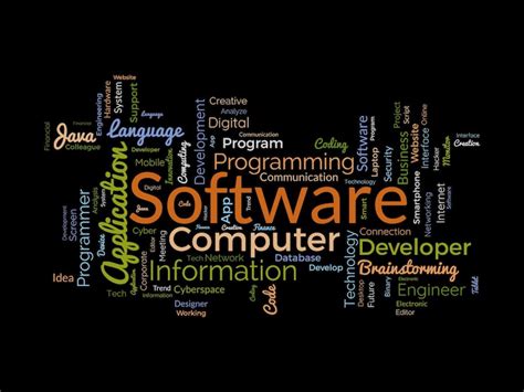 Premium Vector Word Cloud Background Concept For Software Computer