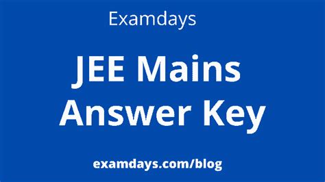 JEE Mains Answer Key 2023 Download Question Paper Objections Link Jeemain Nta Nic In