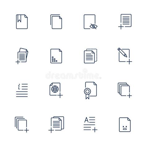Set Of Document Icons Contains Such Icons As Batch Processing Legal Documents Clipboard