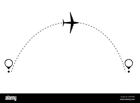 Itinerary Dashed Trace Heart Shape Line Airplane Flight Dotted Path Romantic Aircraft