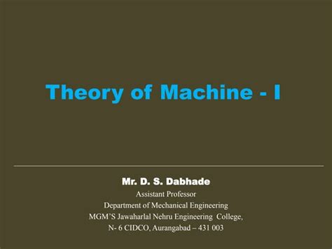 Inversions Of Kinematic Chains Tom1 Ppt