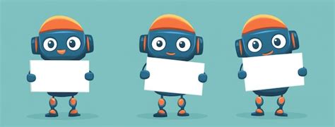 modern illustration with robots presenting collection designs robots