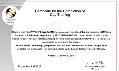 Vivek Vishwakarma On Linkedin Completion Of Cpp