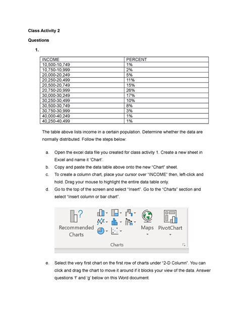 Class Activity For Stat Hw 2 Class Activity 2 Questions 1 Income Percent 10500 10749 1