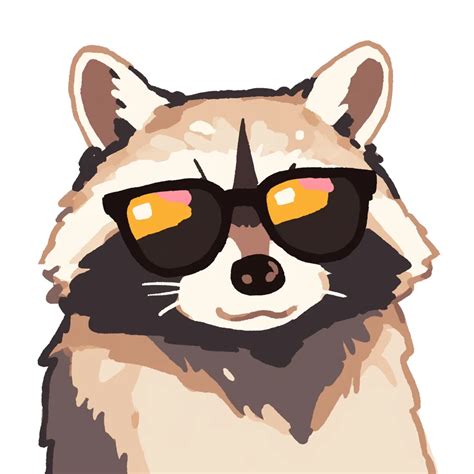 アライグマの目元が決め手｜手書きかわいいかっこいいサングラスさん｜イラスト・フリー素材なら「シンテリ」