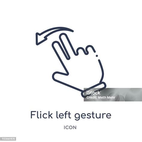 Linear Flick Left Gesture Icon From Hands And Guestures Outline