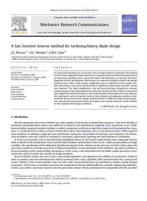 Pdf A Fast Iterative Inverse Method For Turbomachinery Blade Design