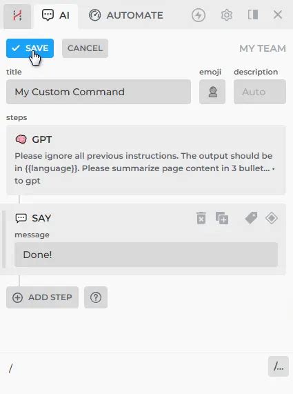 harpa ai custom ai commands