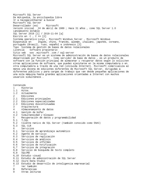 sql server pdf servidor sql de microsoft framework