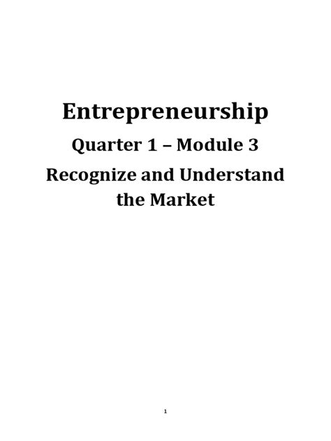 Module3 Entrepreneurship G12 Revised Pdf Market Segmentation Marketing