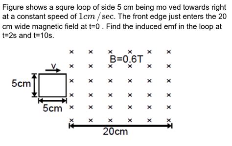 figure 38 e5 shows a square loop of side 5cm being moved towards r