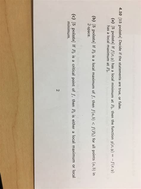 Solved Decide If The Statements Are True Or False If Fx