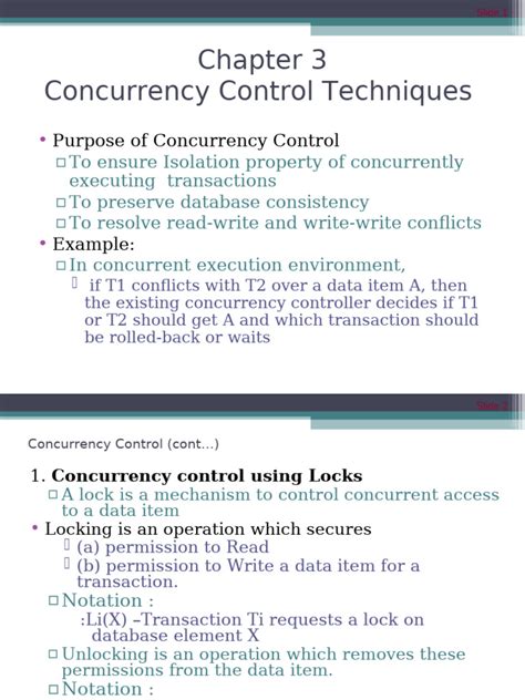 Chapter 3 Concurrency Control Techniques (1) (1) | PDF | Database Transaction | Computer Data