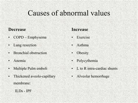 Diffusion Capacity Indications And Interpretation Jindal Chest