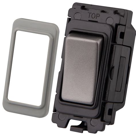 AX Way Grid Module Light Switch Gunmetal M Electrical