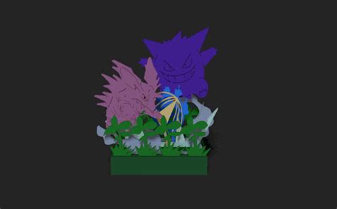🐉 Gengar Vs Nidorino・free Stl File For ・cults