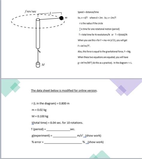 solved what is the t period sec g experiment
