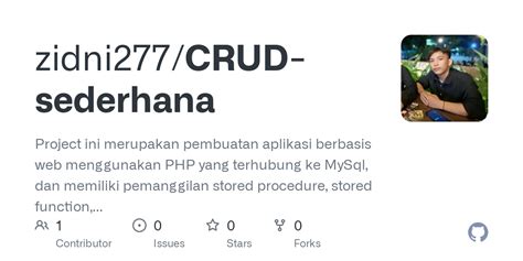 Github Zidni277crud Sederhana Project Ini Merupakan Pembuatan Aplikasi Berbasis Web