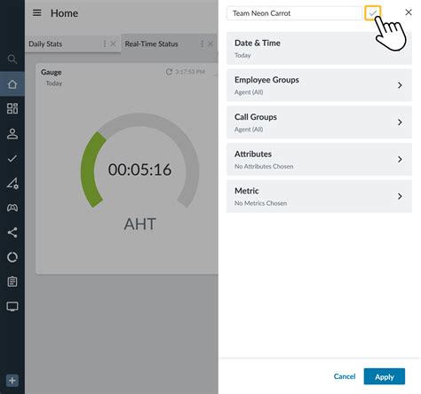 widget settings and metric selector user guide