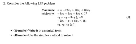 Solved 2 Consider The Following Lpp Problem Maximize