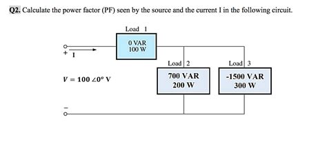 Solved Q Calculate The Power Factor PF Seen By The Chegg