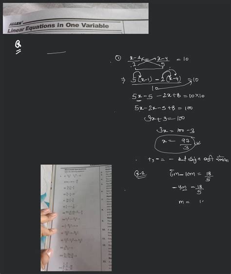 linear equations in two variables filo