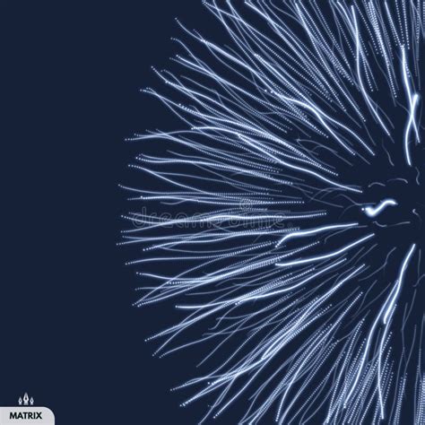 Array With Dynamic Particles 3d Futuristic Technology Style Abstract