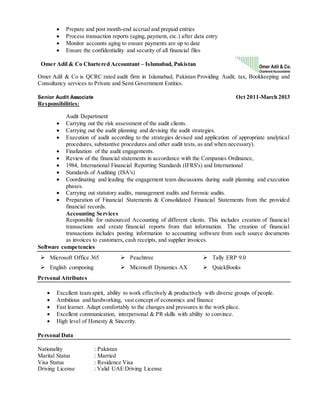 Credit Analyst Accountant C V DOCX Business Accounting Finance Business