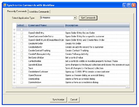 Synchronizing Commands Into Workflow Designer