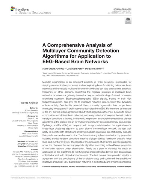 Pdf A Comprehensive Analysis Of Multilayer Community Detection