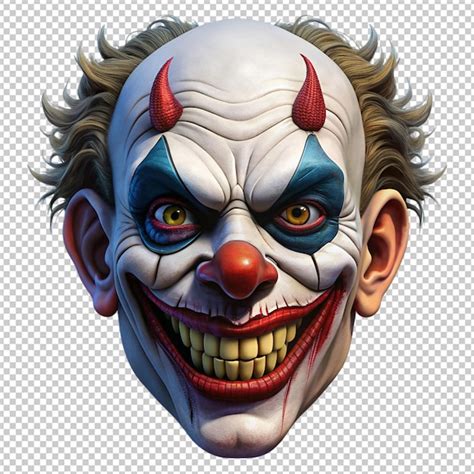 Evil clown mask isolated on transparent background | Premium AI ...